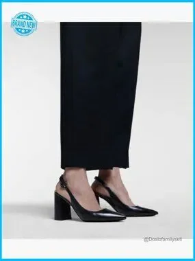 Shoes | Slingback Pointed Toe Block Heel Pumps Chunky Heel Slip On Work ...